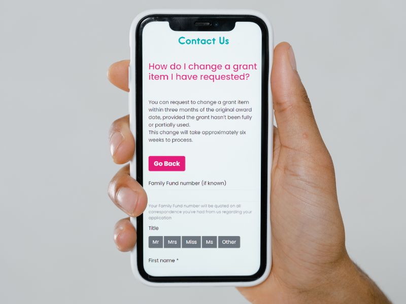 Change my grant request - Family Fund